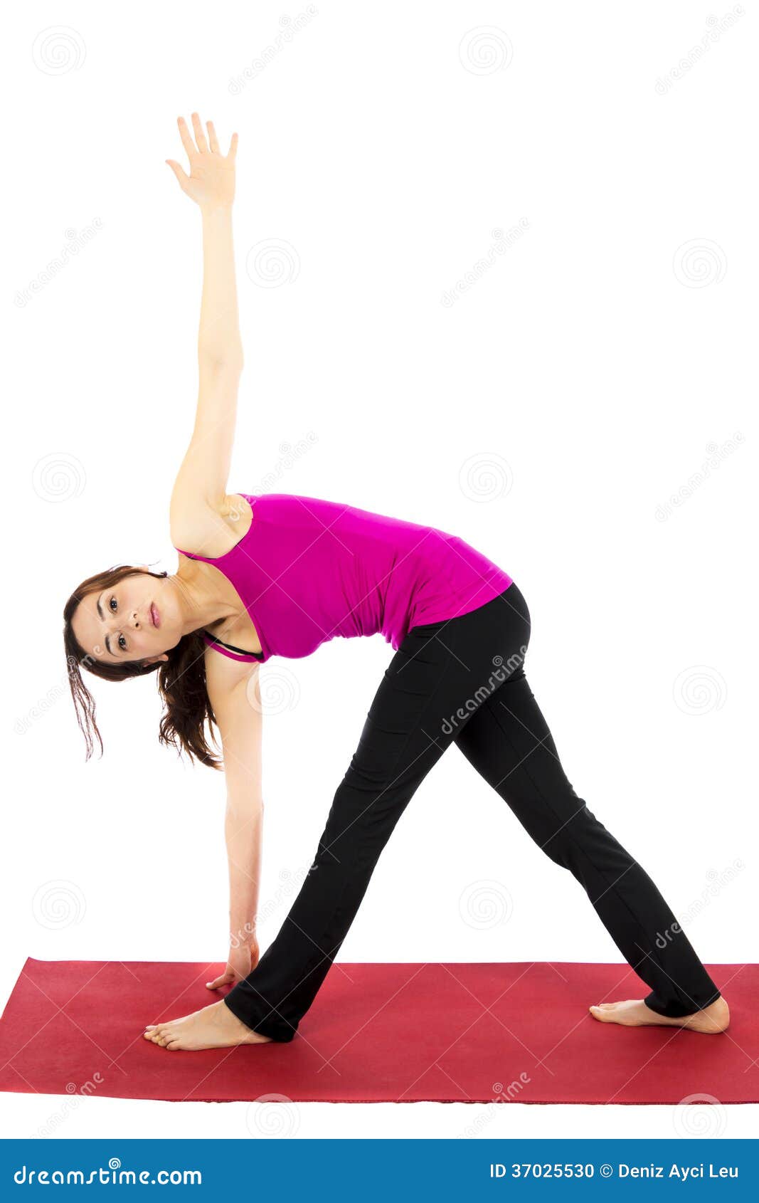 Revolved Triangle Pose in Yoga Stock Photo - Image of triangle, body ...