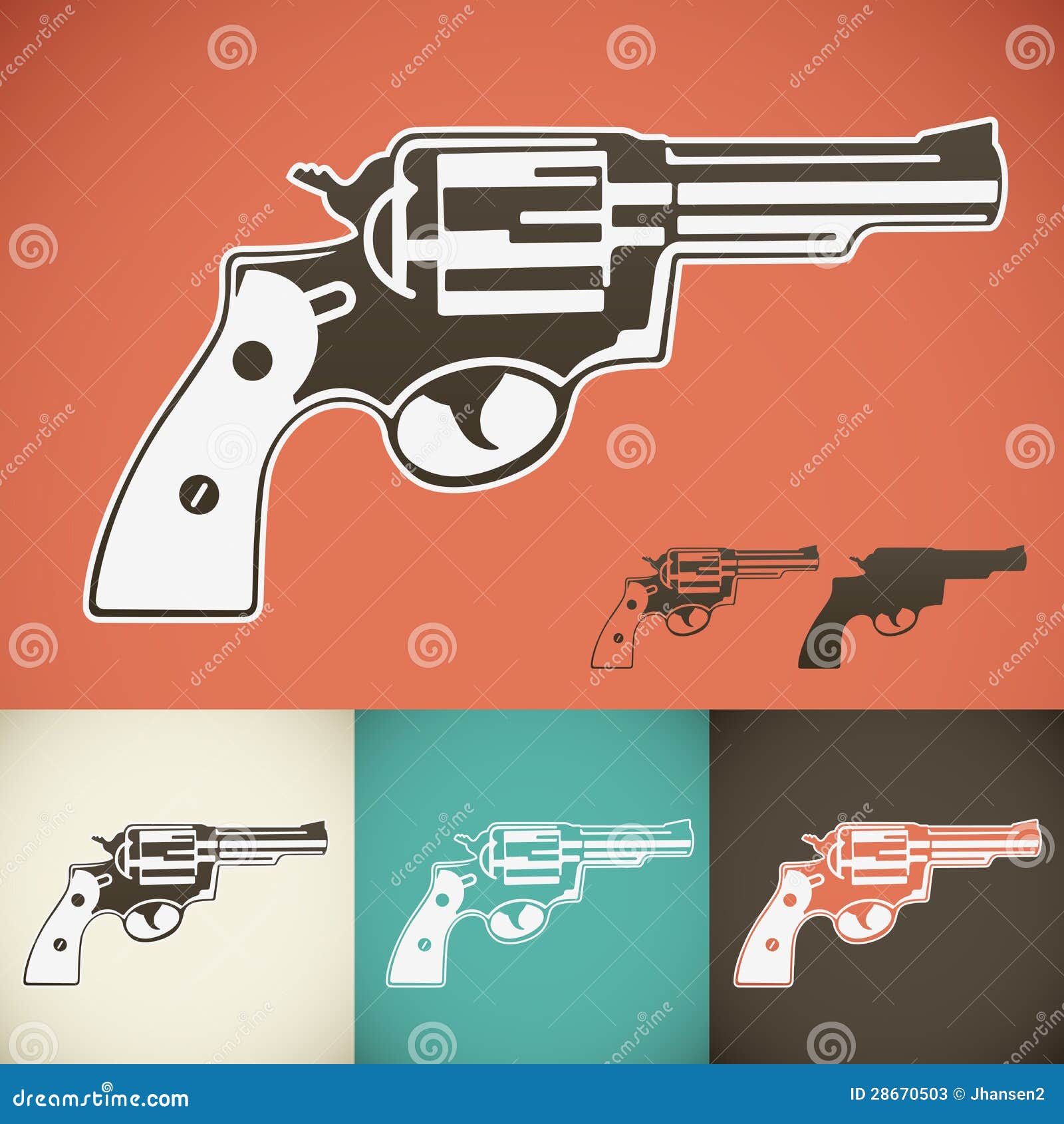 Revolver Symbol Seamless Pattern Vector Illustration | CartoonDealer ...