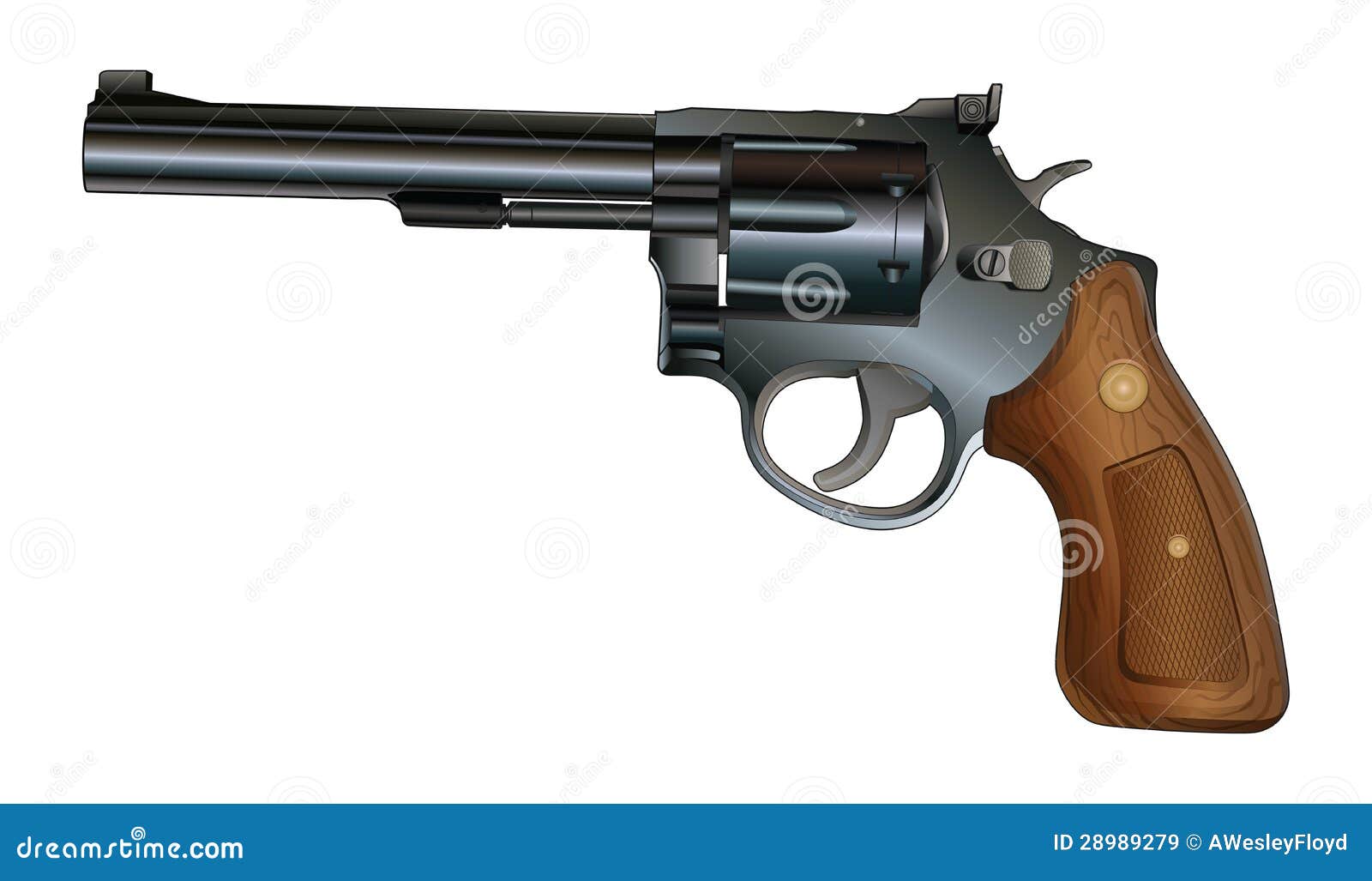 Revolver stock vector. Illustration of grip, protection - 28989279