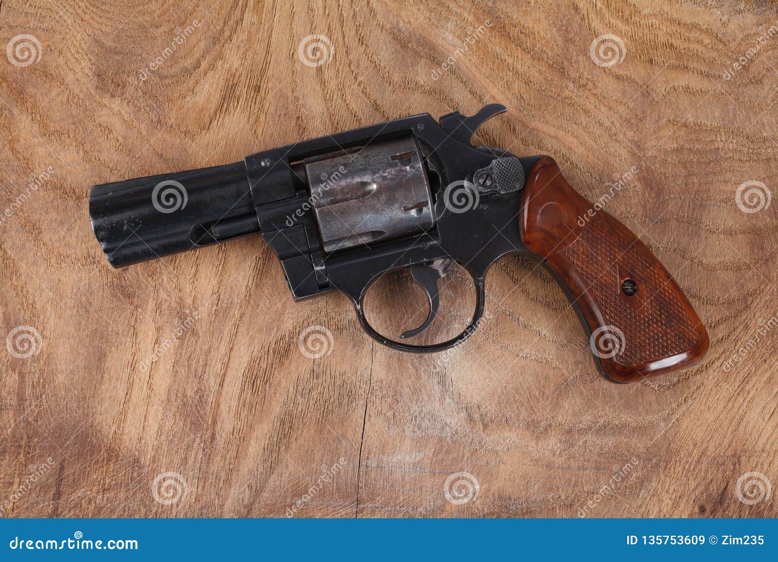 Revolver with ammunition stock image. Image of retro - 135753609