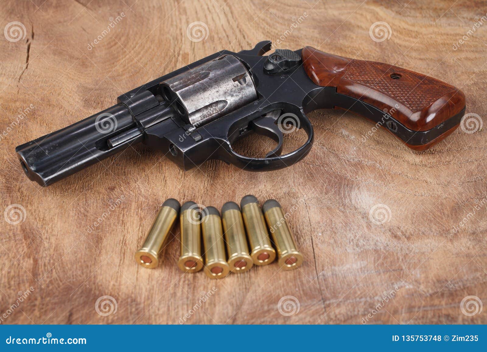 Revolver with ammunition stock photo. Image of ammo - 135753748