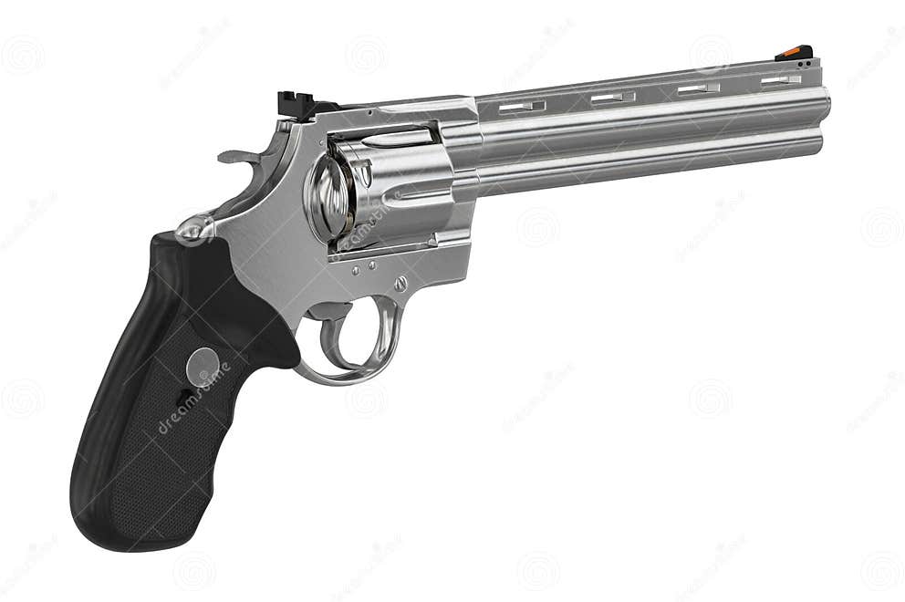 Revolver chrome weapon stock illustration. Illustration of black - 80688921