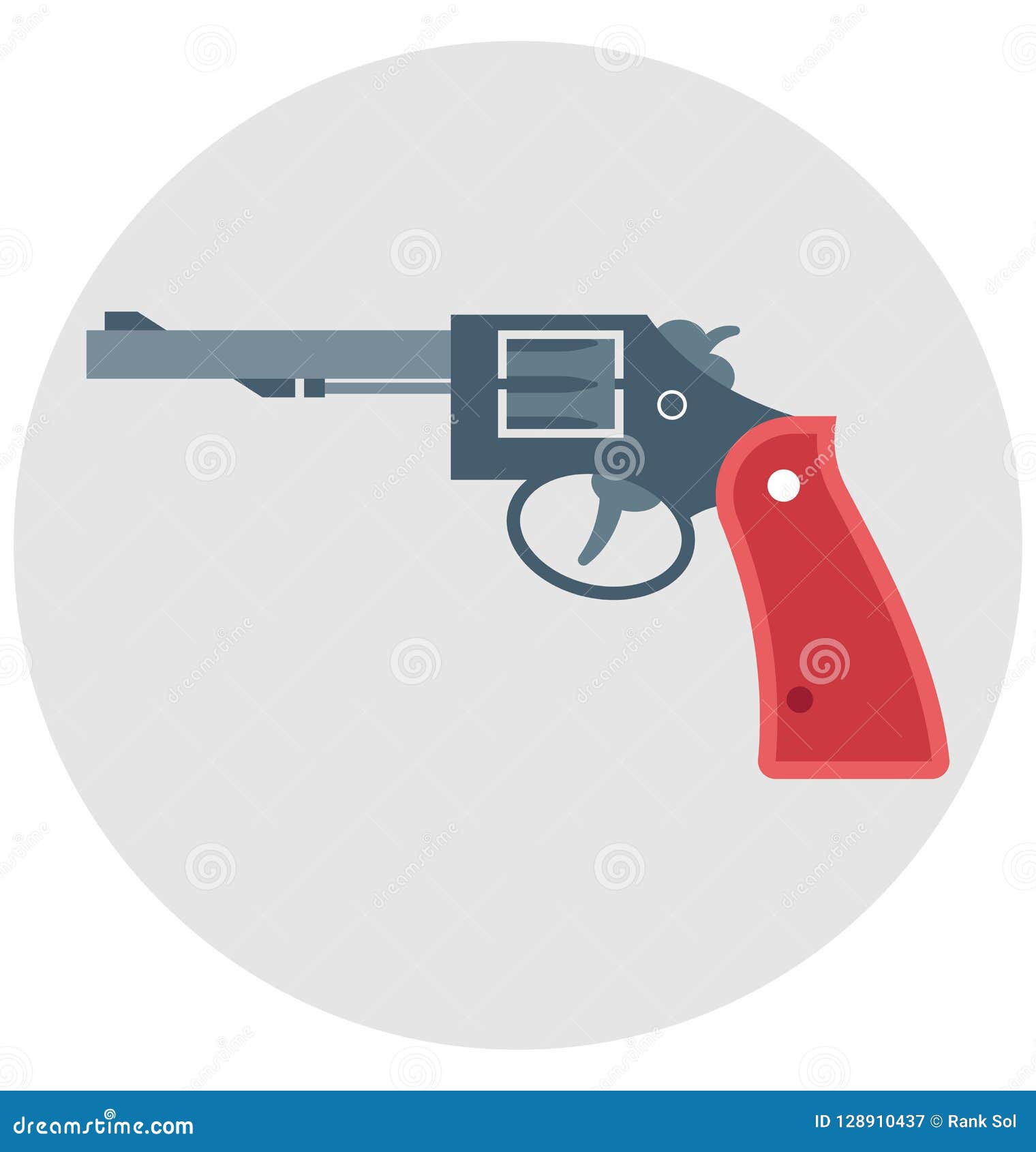 Revolver Color Isolated Vector Icon that Easily Can Be Modified and ...
