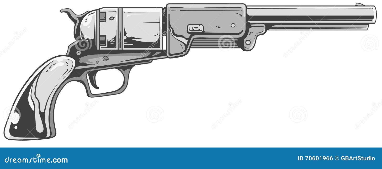 Revolver Colt Walker Stock Vector - Image: 70601966