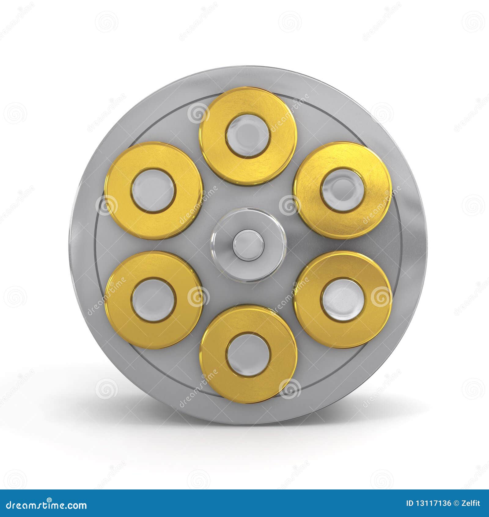 Revolver cylinder stock illustration. Illustration of closeup - 13117136