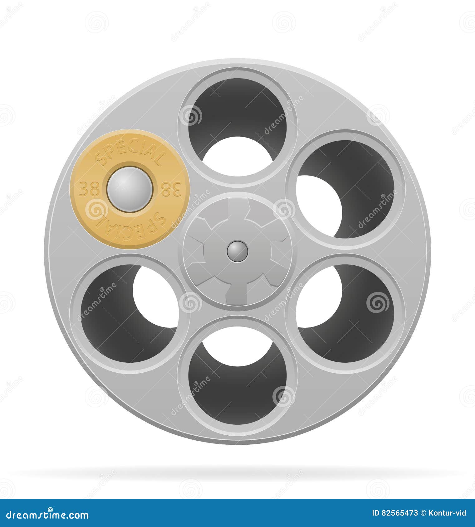 Revolver Cylinder Vector Illustration Stock Vector - Illustration of ...