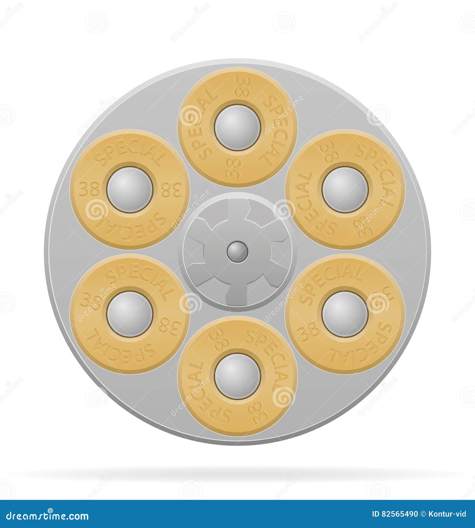 Revolver Cylinder Icon Vector Illustration | CartoonDealer.com #78889794