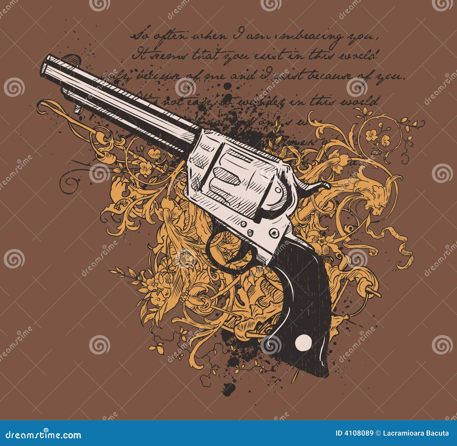 Revolver Design stock vector. Illustration of vintage - 4108089