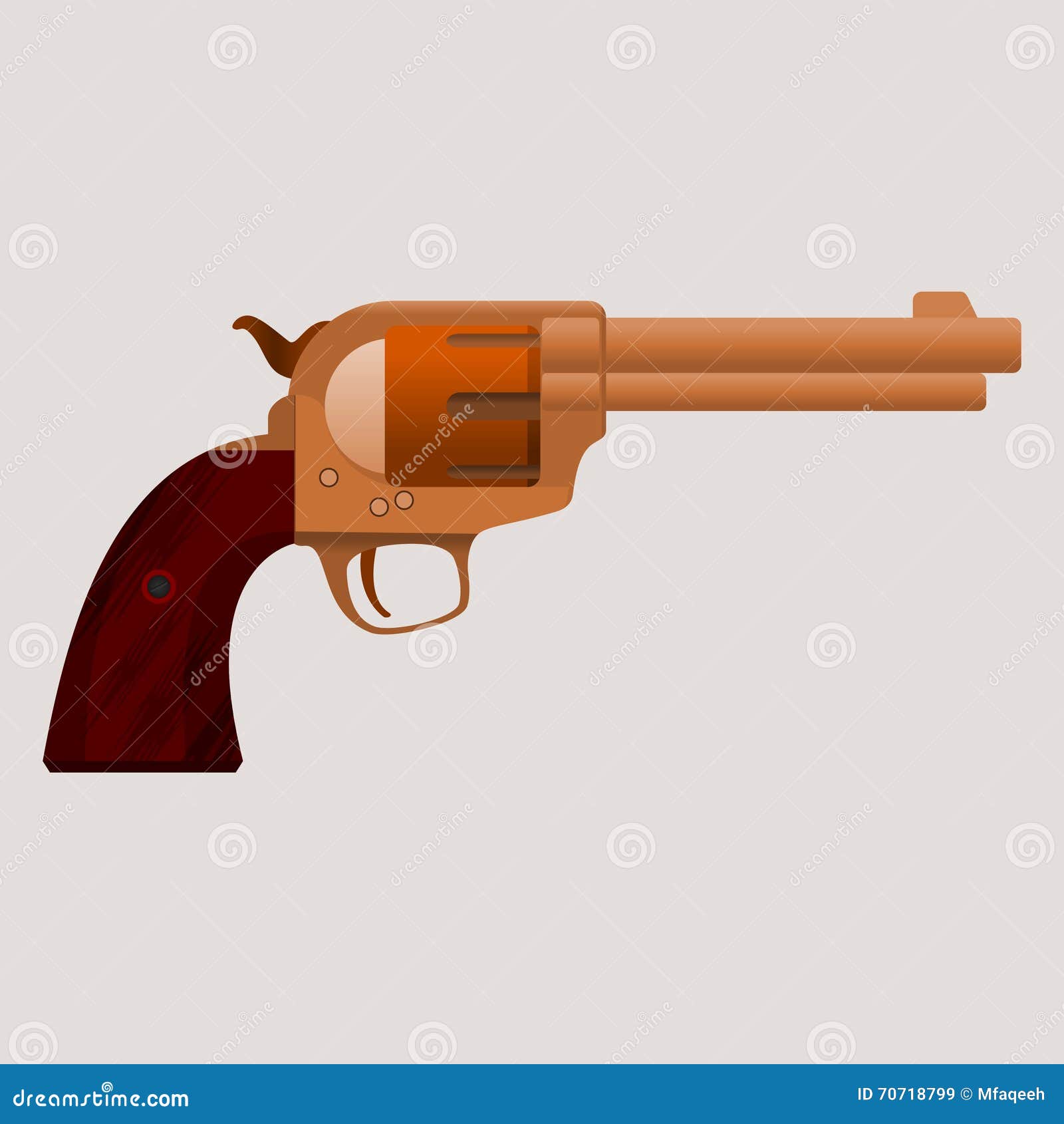 Cowboy Revolver Gun Vector Illustration Stock Vector - Illustration of ...