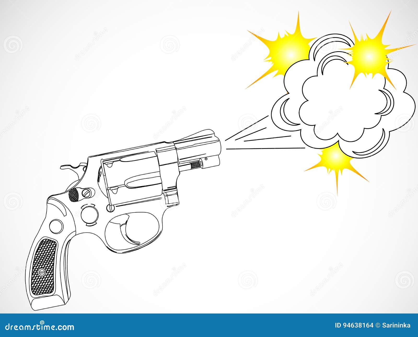 Revolver and explosion stock vector. Illustration of game - 94638164