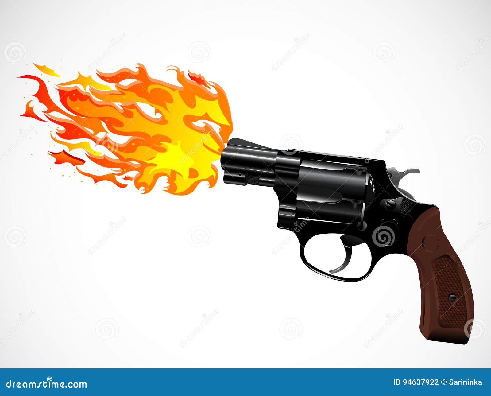 Revolver and fire stock vector. Illustration of combat - 94637922