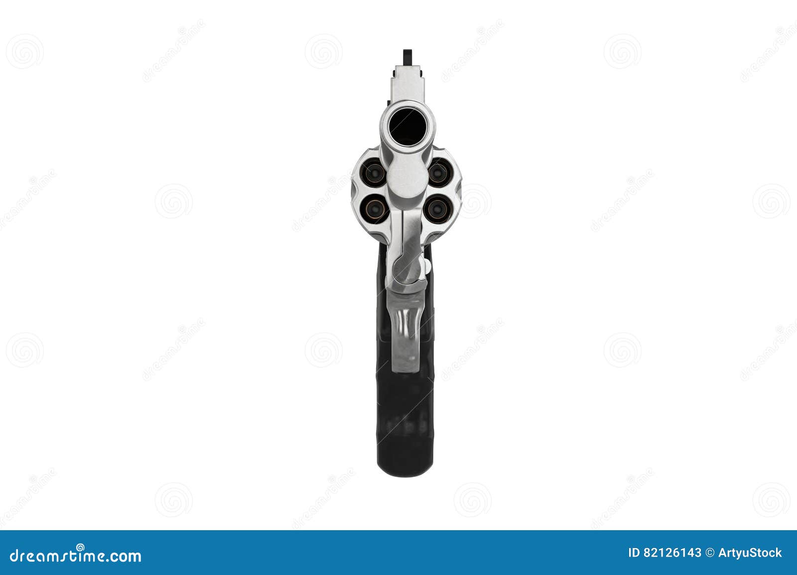 Revolver, front view stock image. Image of background - 82126143