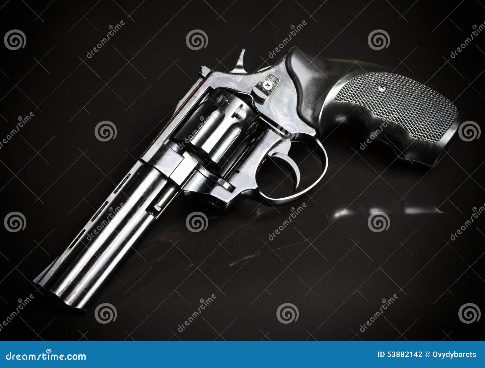 Revolver Gun on Black Background Stock Photo - Image of protection ...