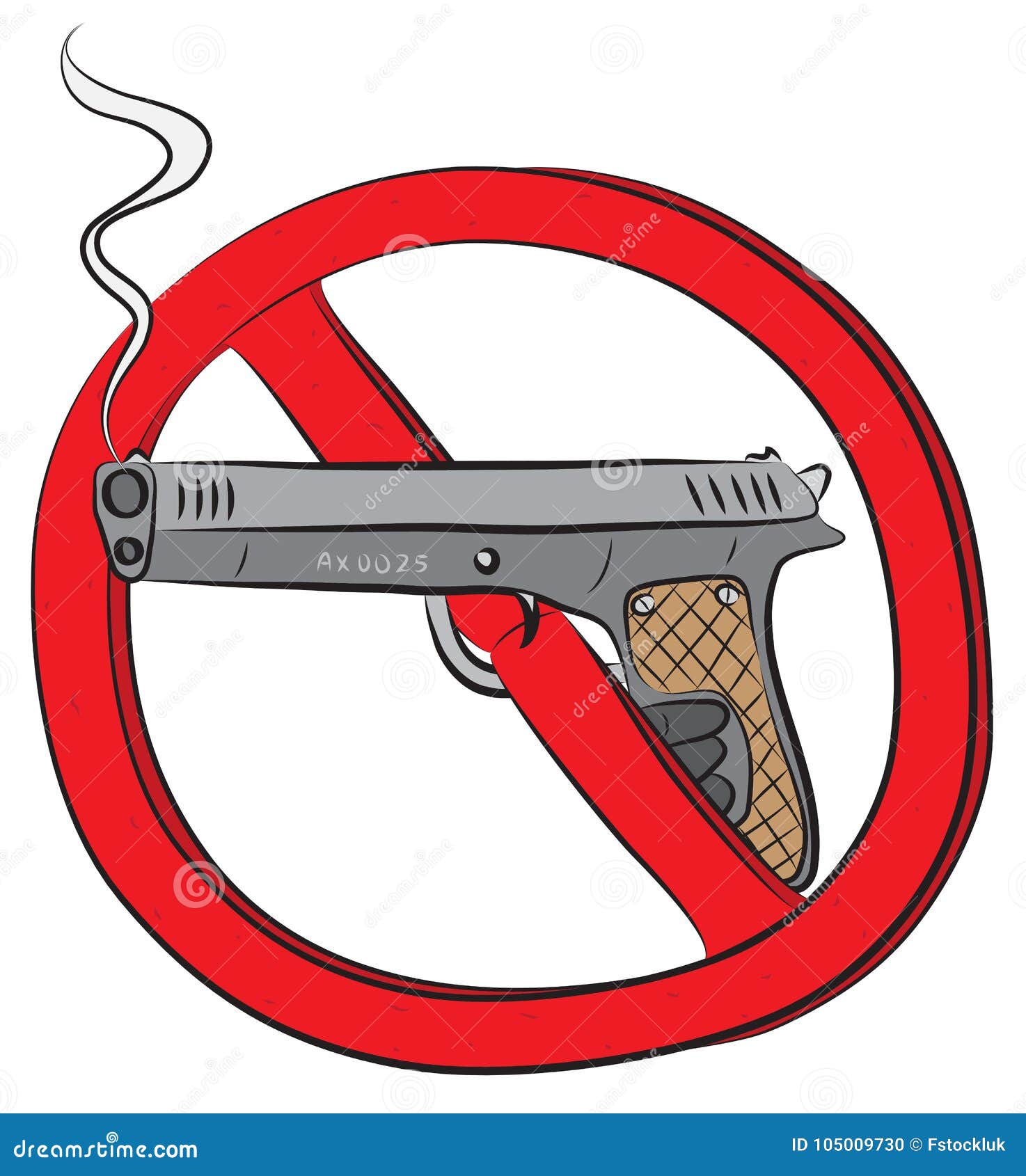 Revolver Gun Not Allowed Sign Stock Vector - Illustration of handle ...