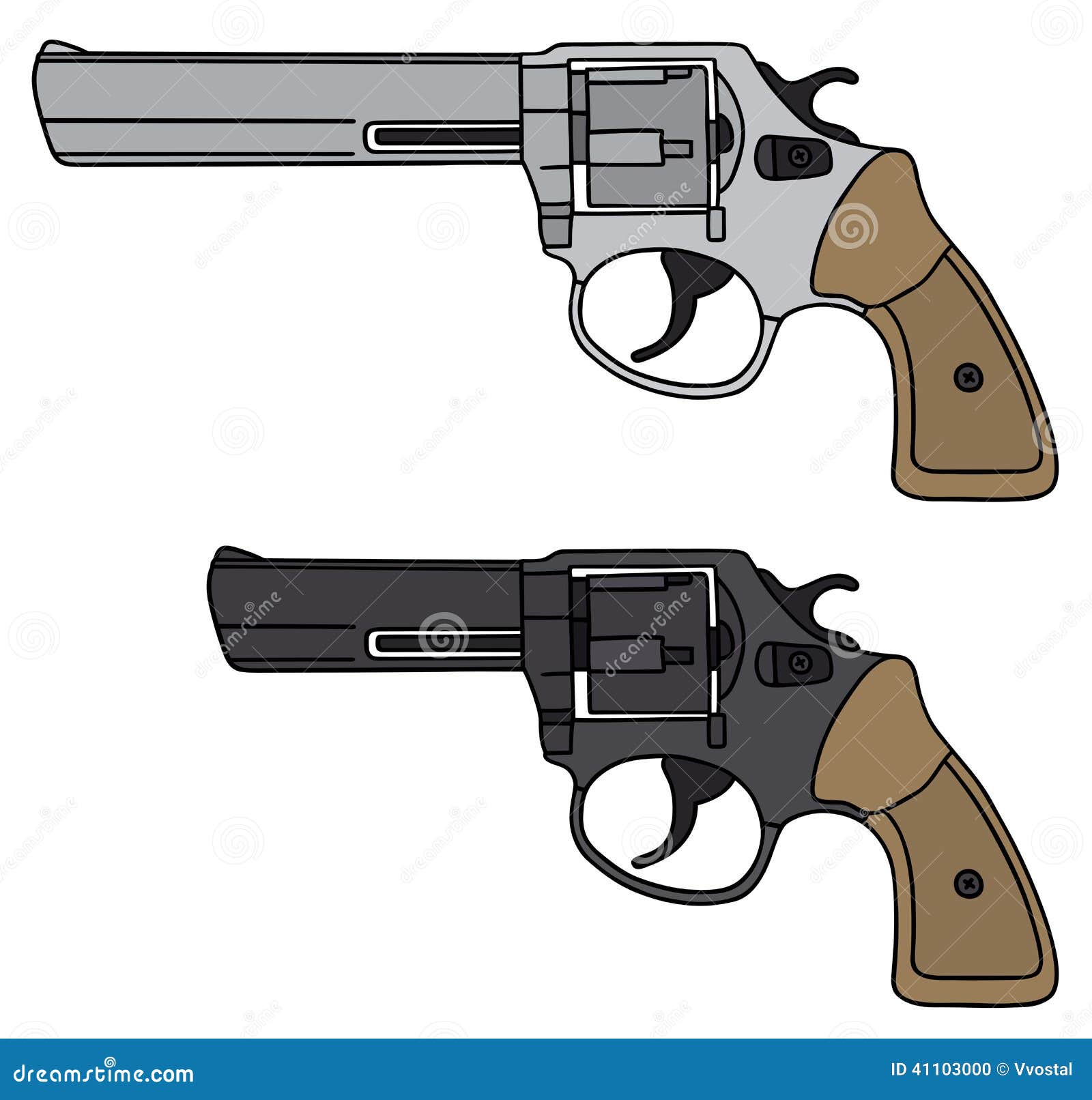 Revolver stock vector. Illustration of weapon, gangster - 41103000