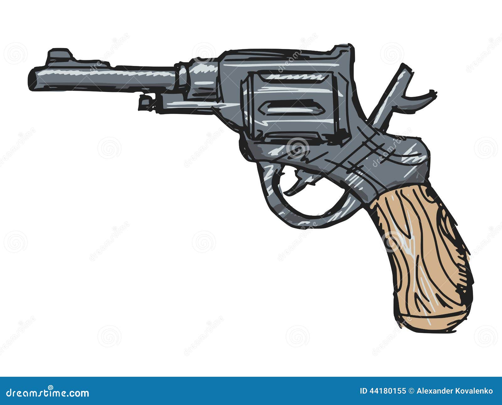 Revolver stock vector. Illustration of attack, grip, hand - 44180155