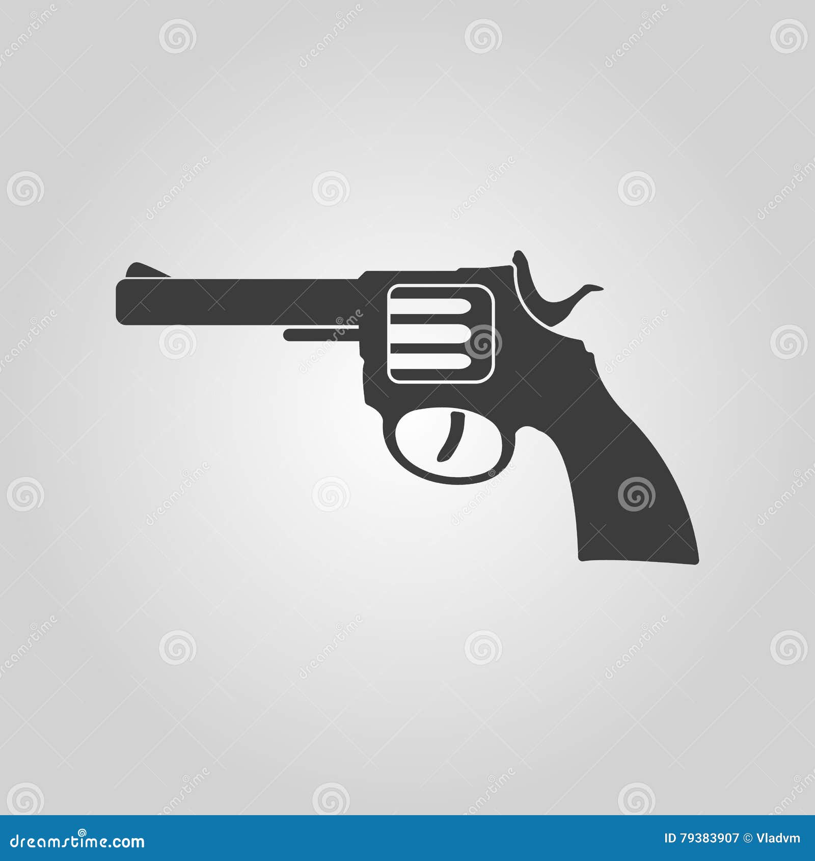 Revolver Icon In Monochrome Style Isolated On White Background. Rodeo ...