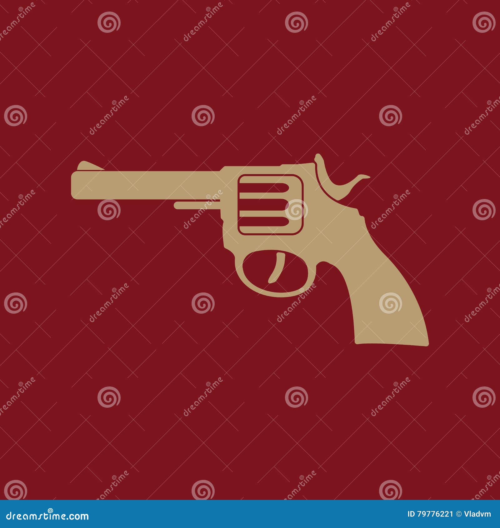 The Revolver Icon. Gun and Weapon Symbol Stock Vector - Illustration of ...