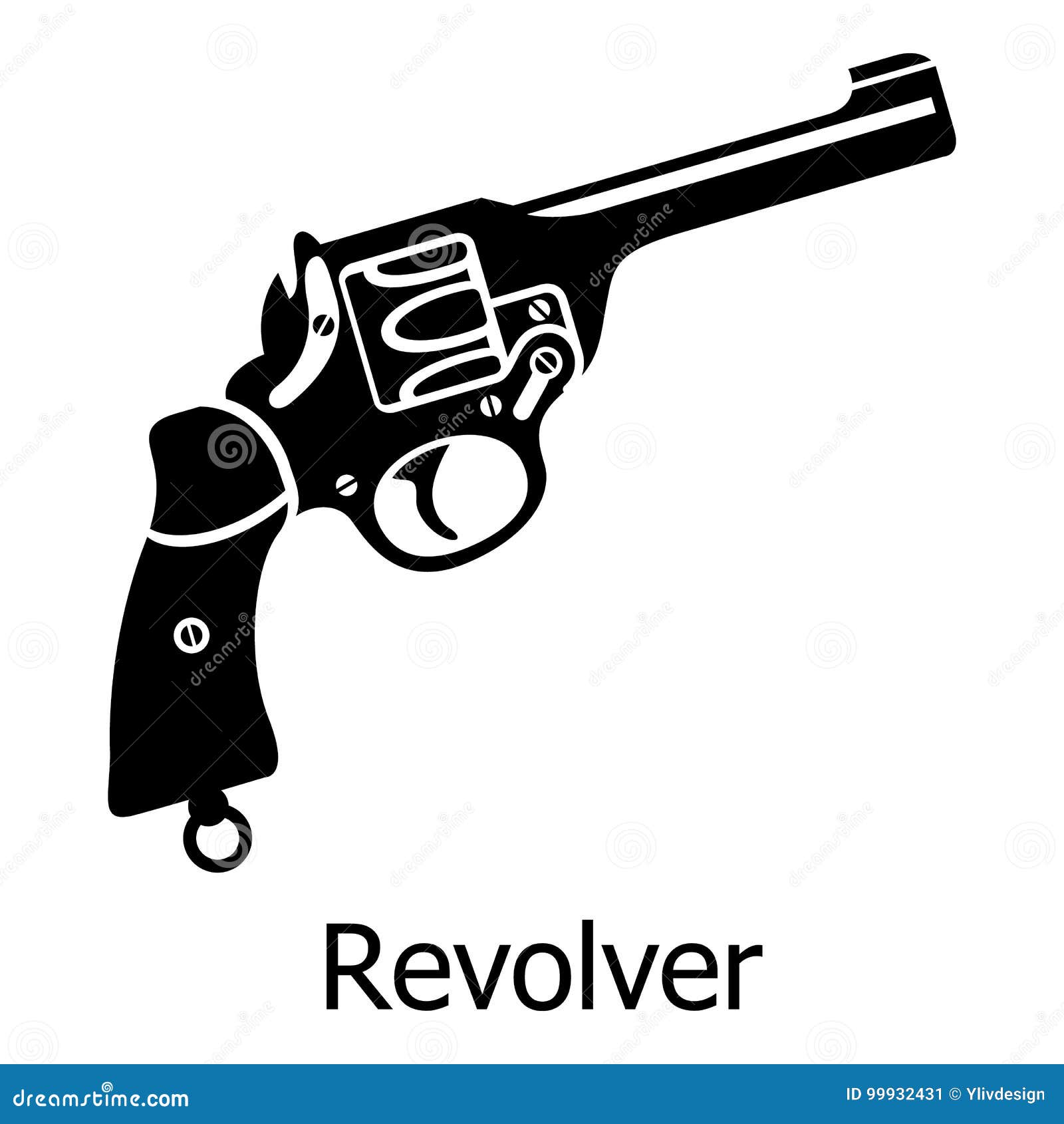 Revolver Icon, Simple Black Style Stock Vector - Illustration of ...