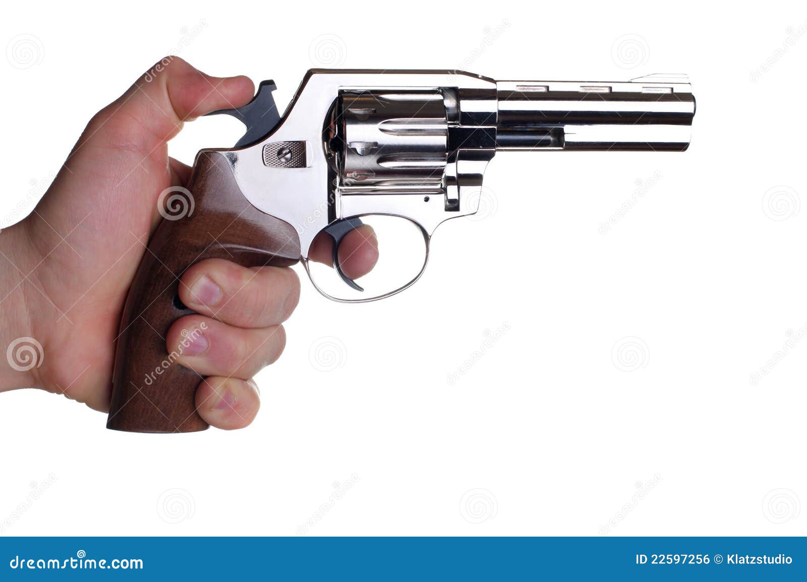 Revolver isolated on white stock photo. Image of trigger - 22597256