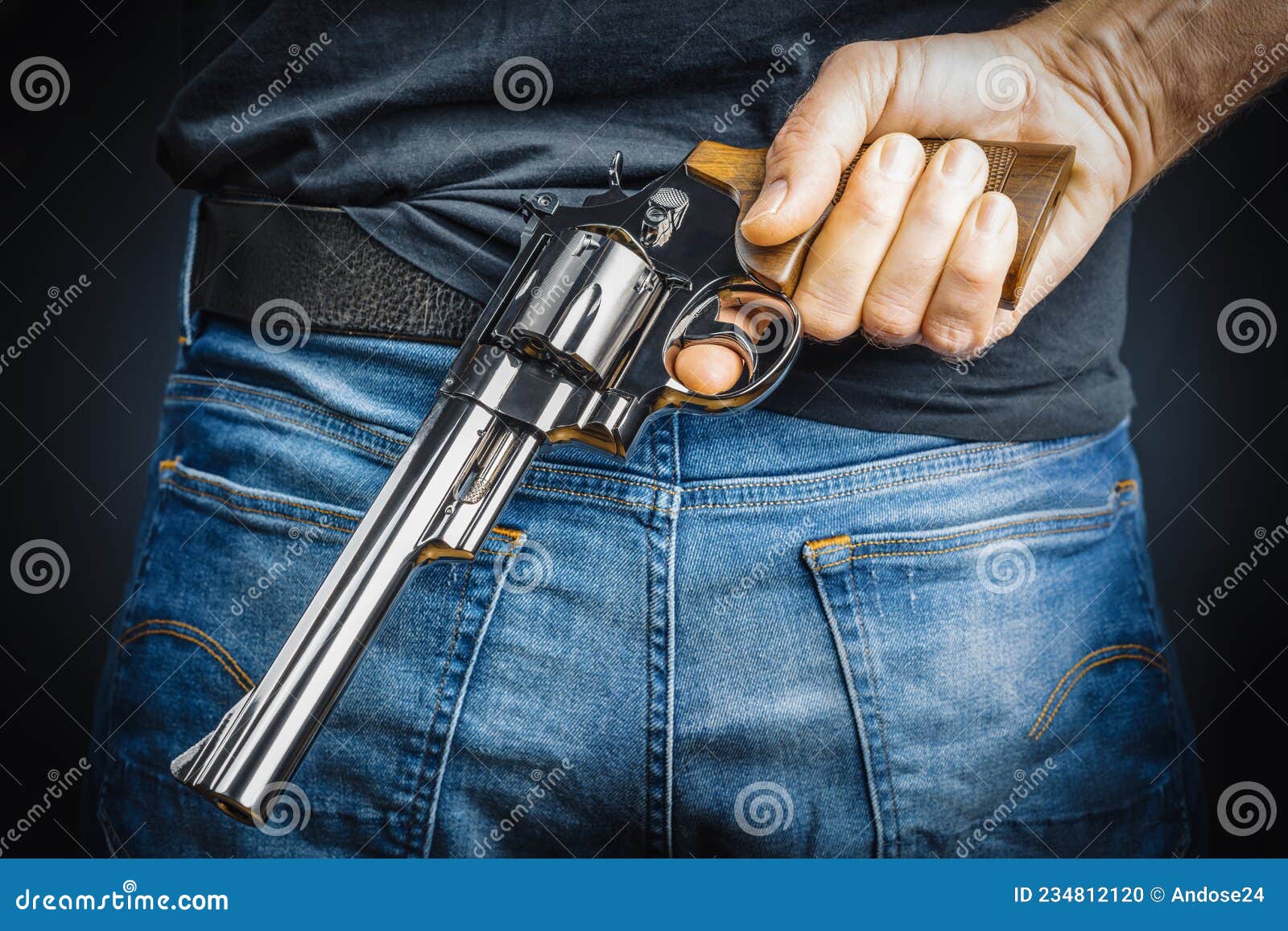 Revolver stock photo. Image of defense, criminal, hand - 234812120