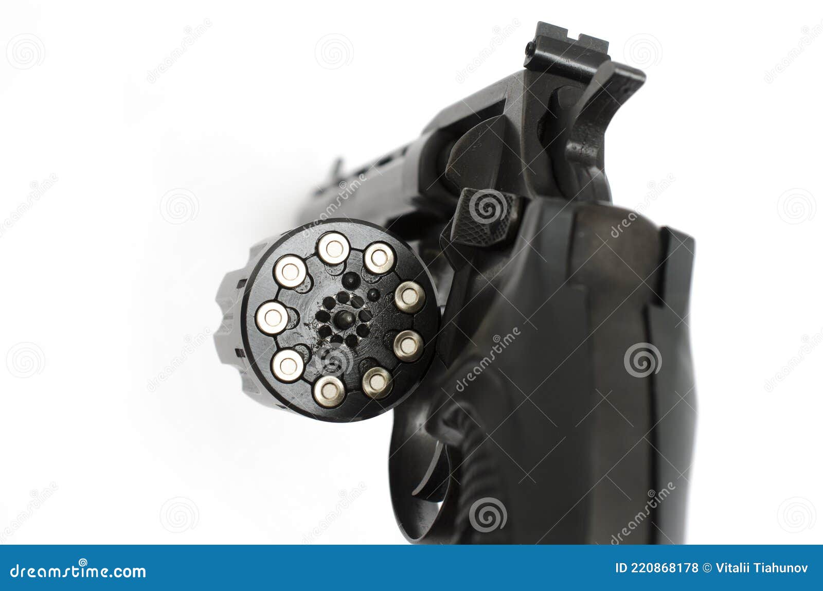 Revolver with Open Gun Drum and Isolated on a White Background Stock ...