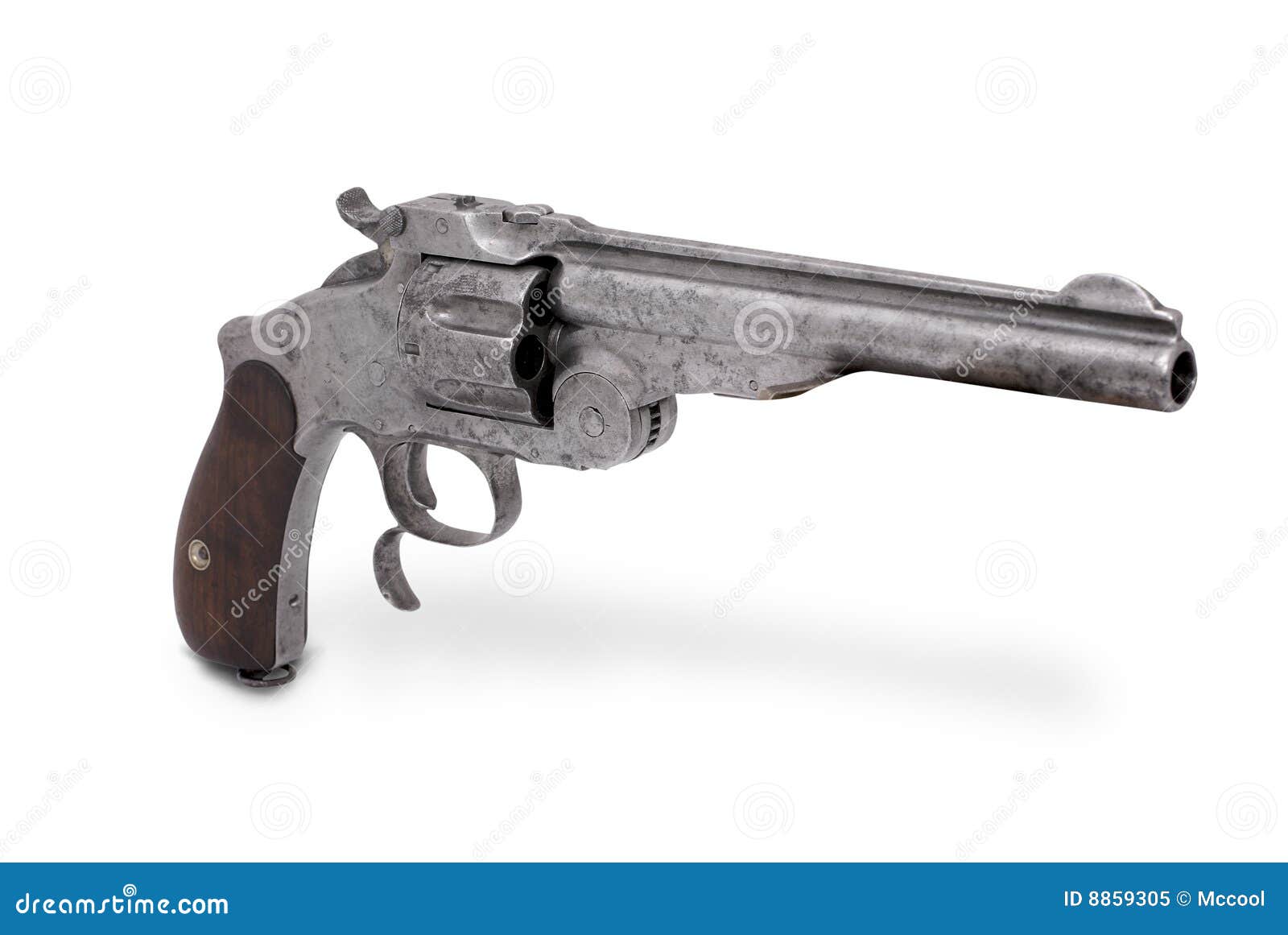 Revolver System Nagan Pistol On The Concrete Floor, A Weapon Of The ...