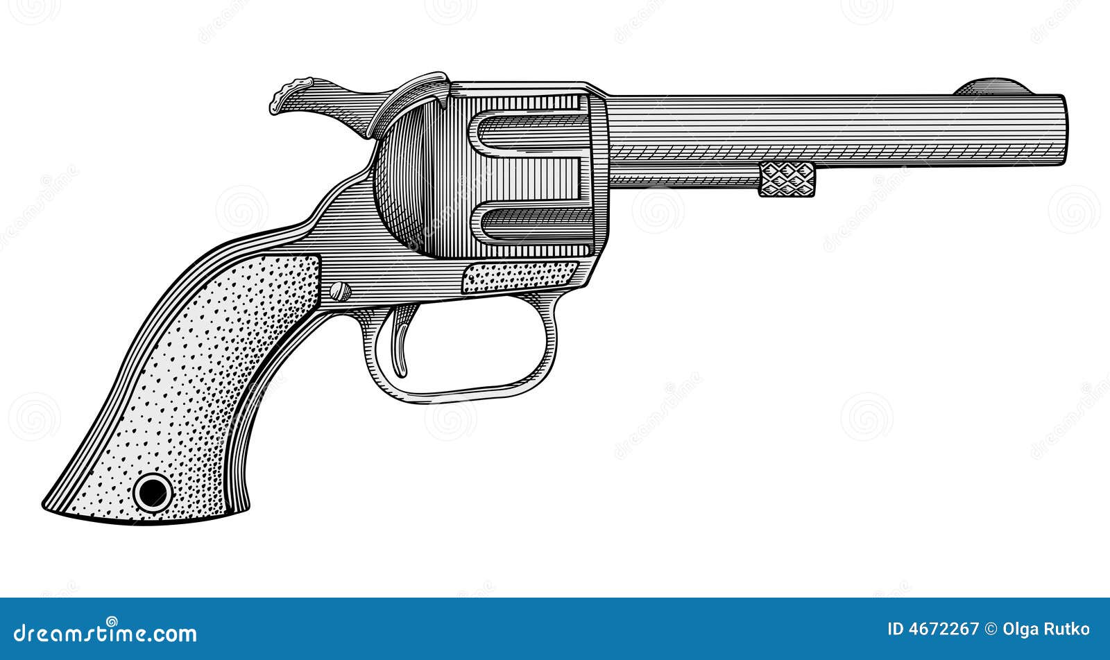 Revolver vector stock vector. Illustration of metal, clip - 4672267