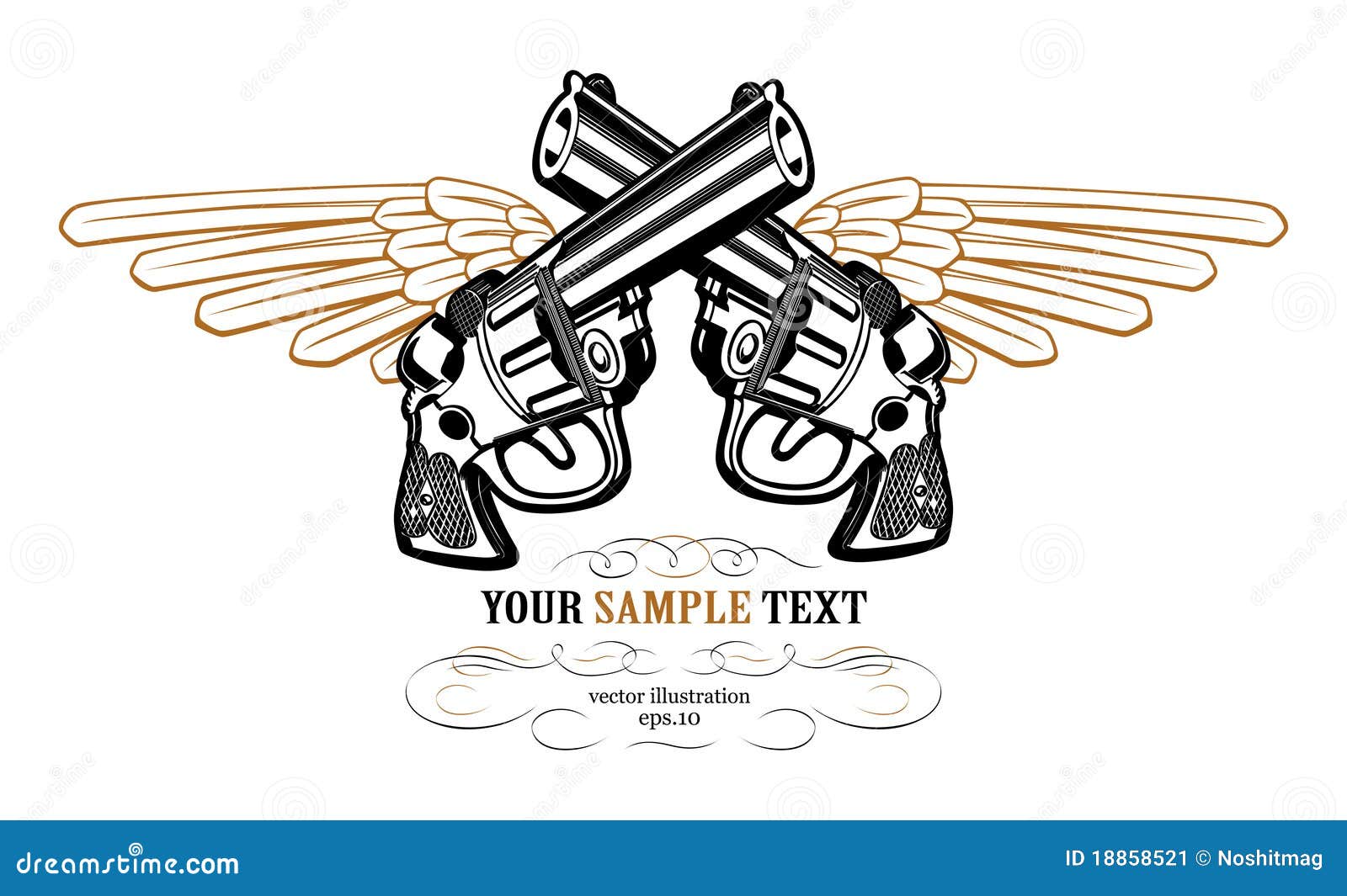 Revolver wing icon stock vector. Illustration of color - 18858521