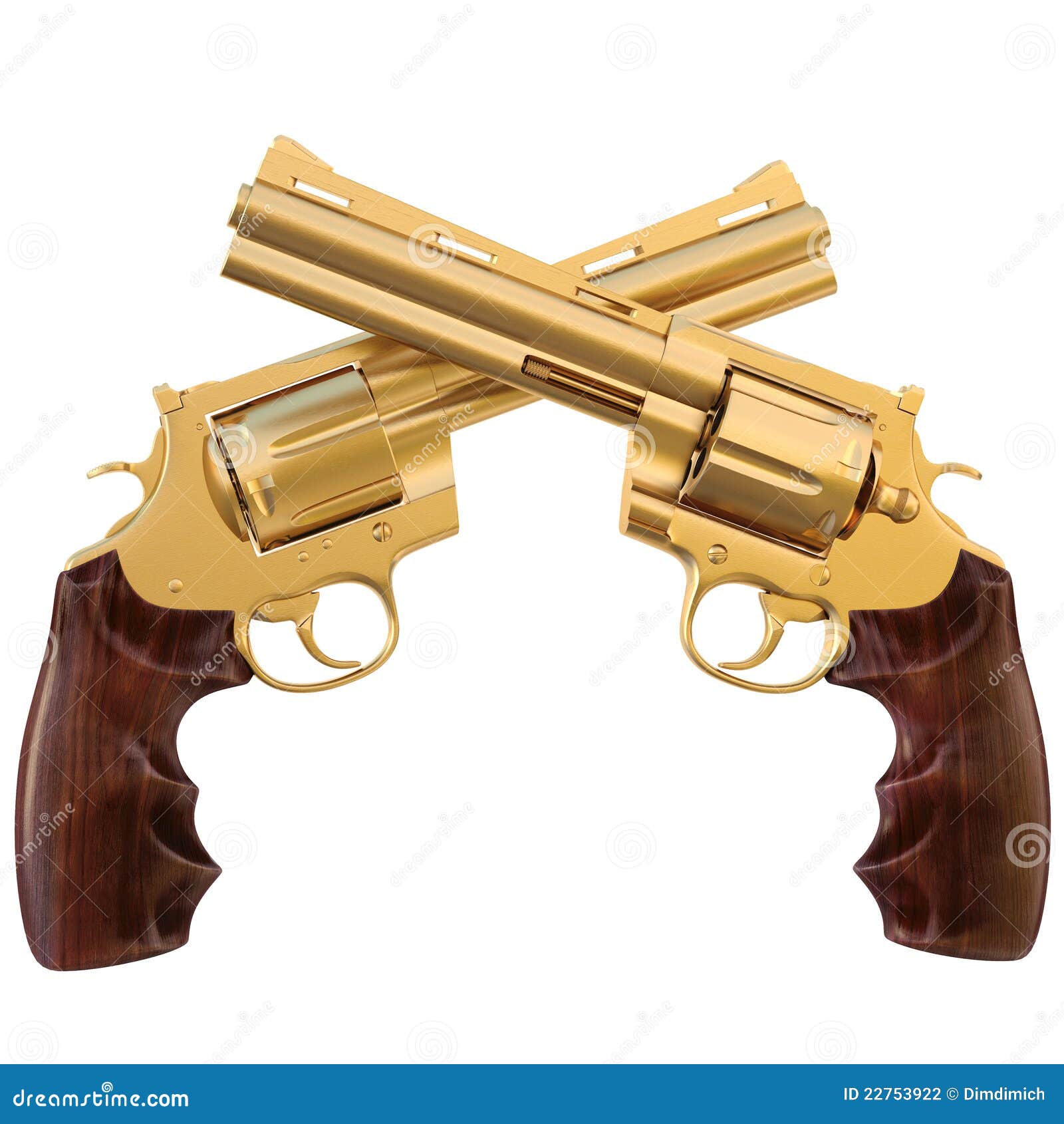Gold Revolver Gun