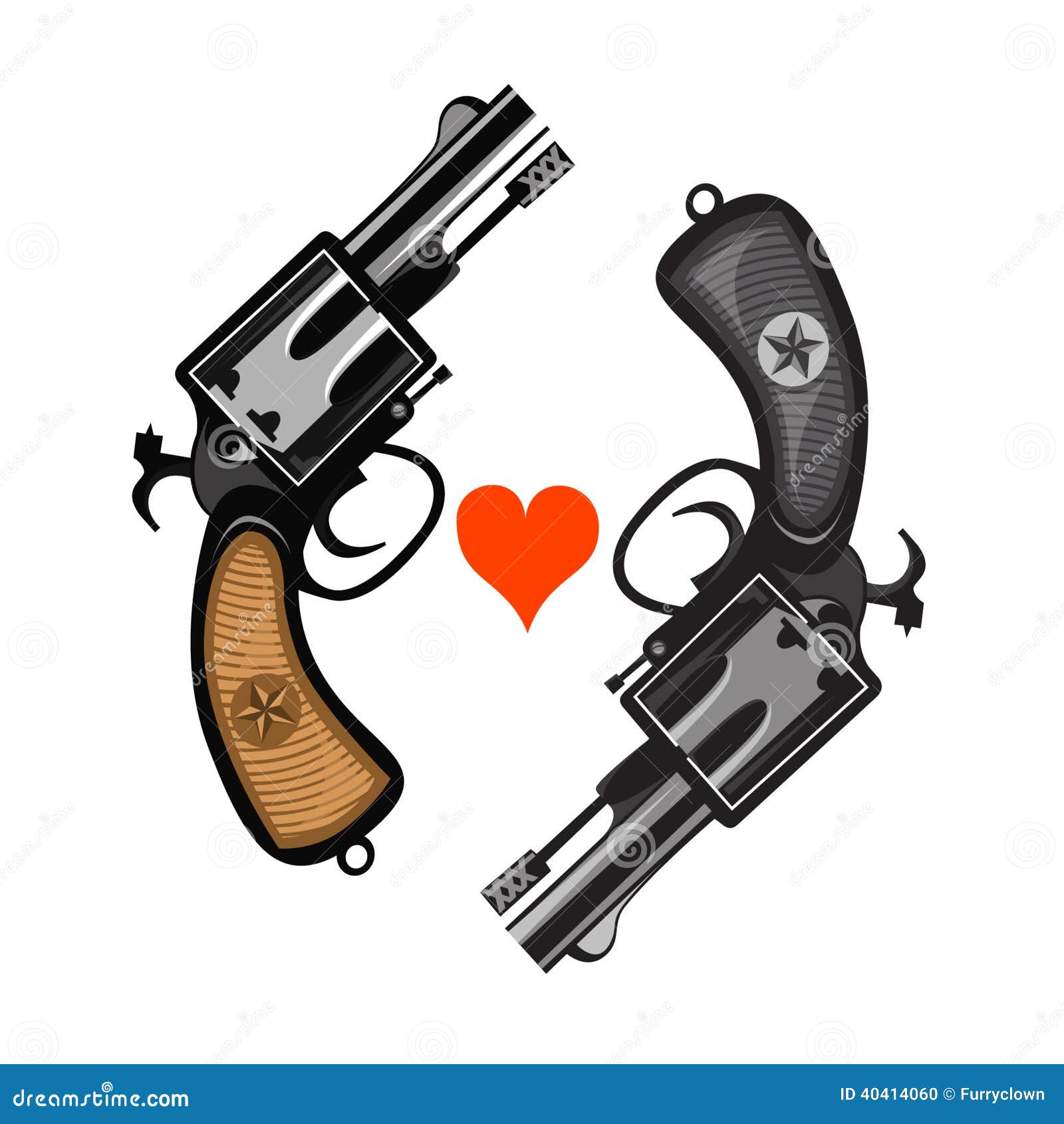 Classic Guns Emblem, Logo With Crossed Powerful Pistols, Guns, Two ...