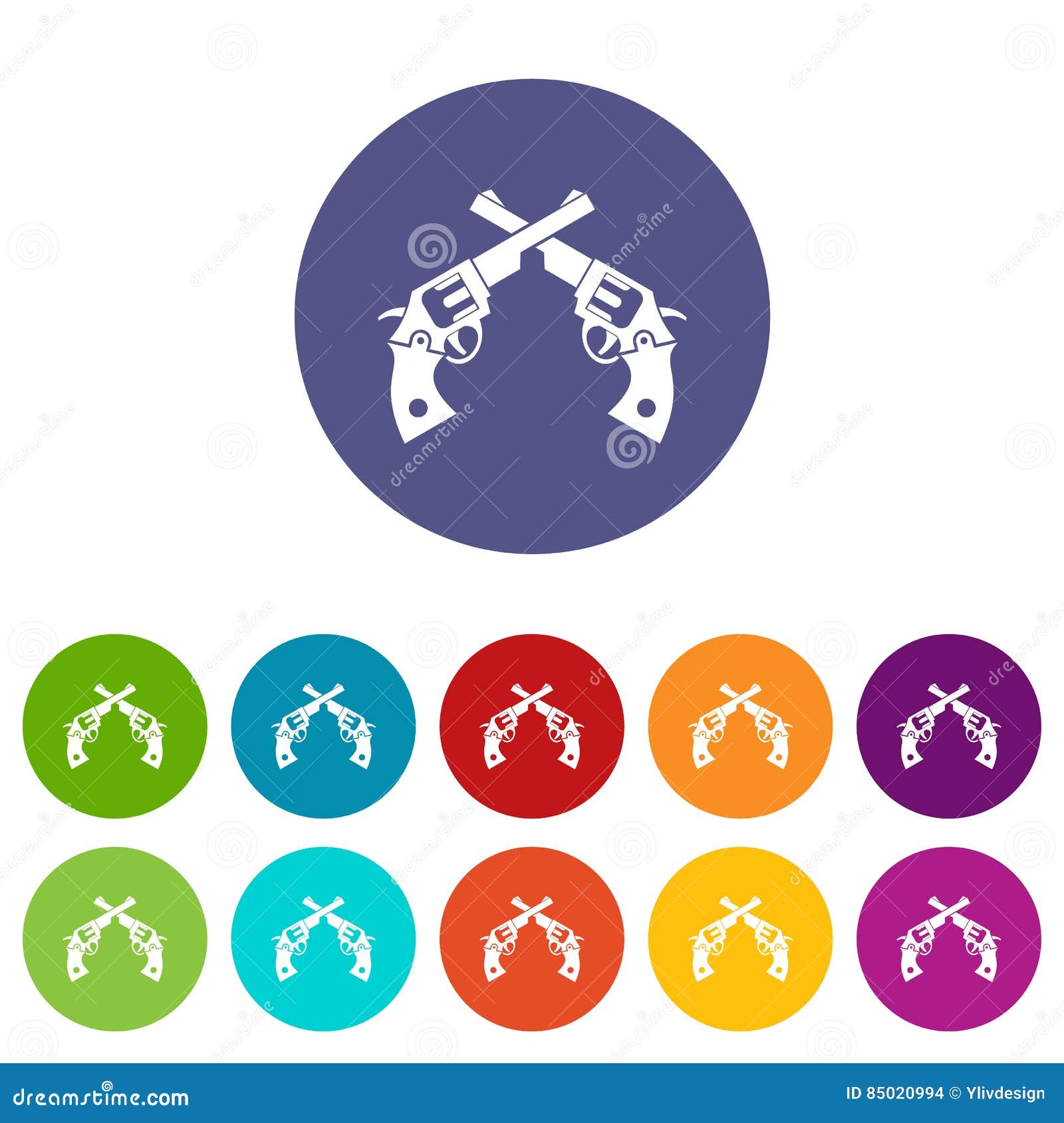 Revolvers set icons stock vector. Illustration of sign - 85020994