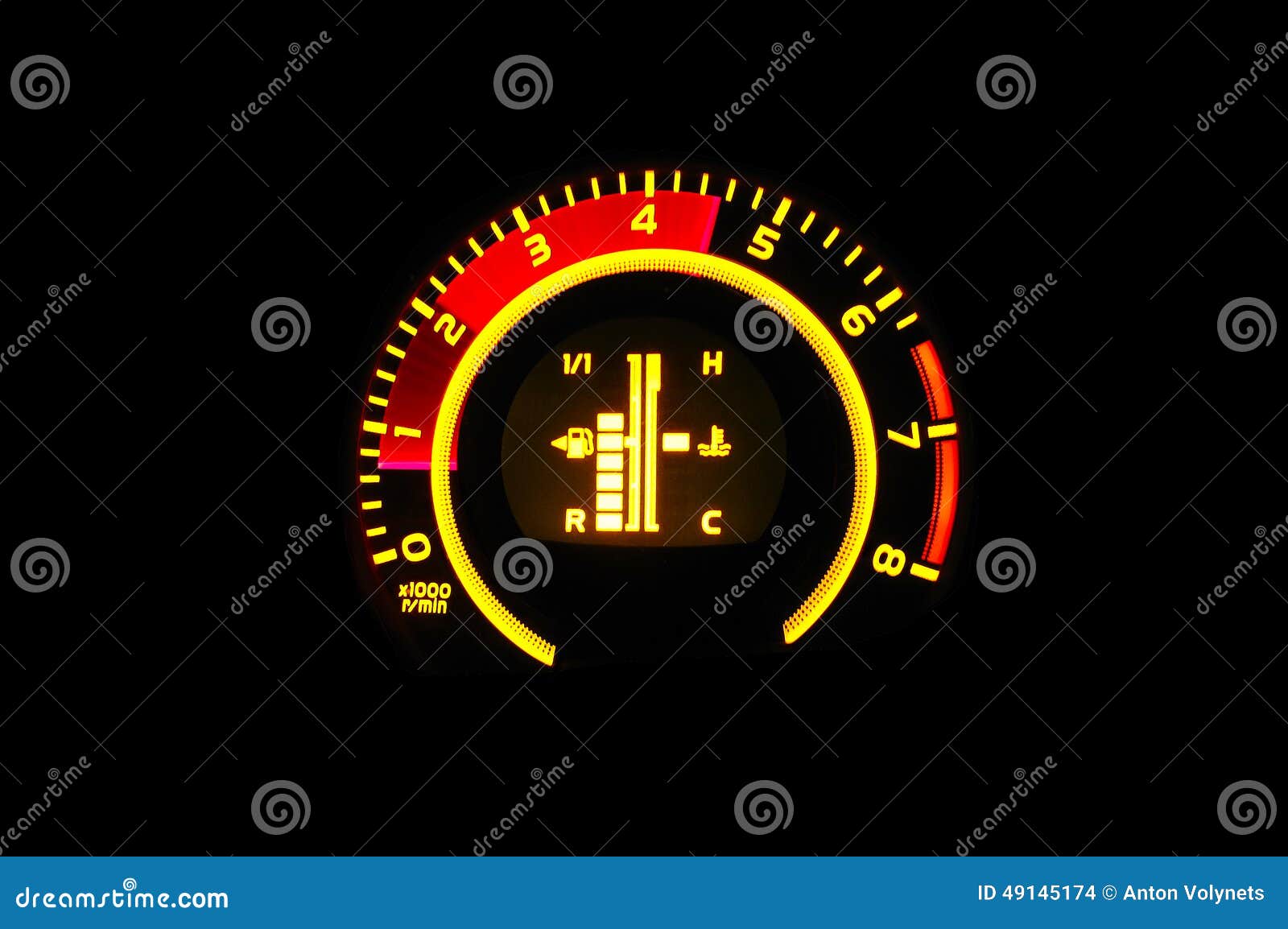 Revving engine tachometer stock photo. Image of racing - 49145174
