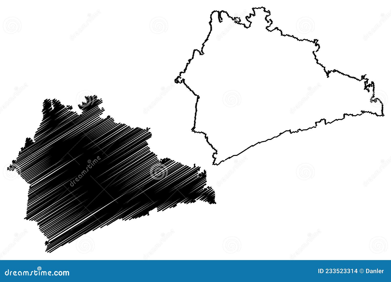 Rewa District Map Highlighted On Madhya Pradesh State Map Vector ...