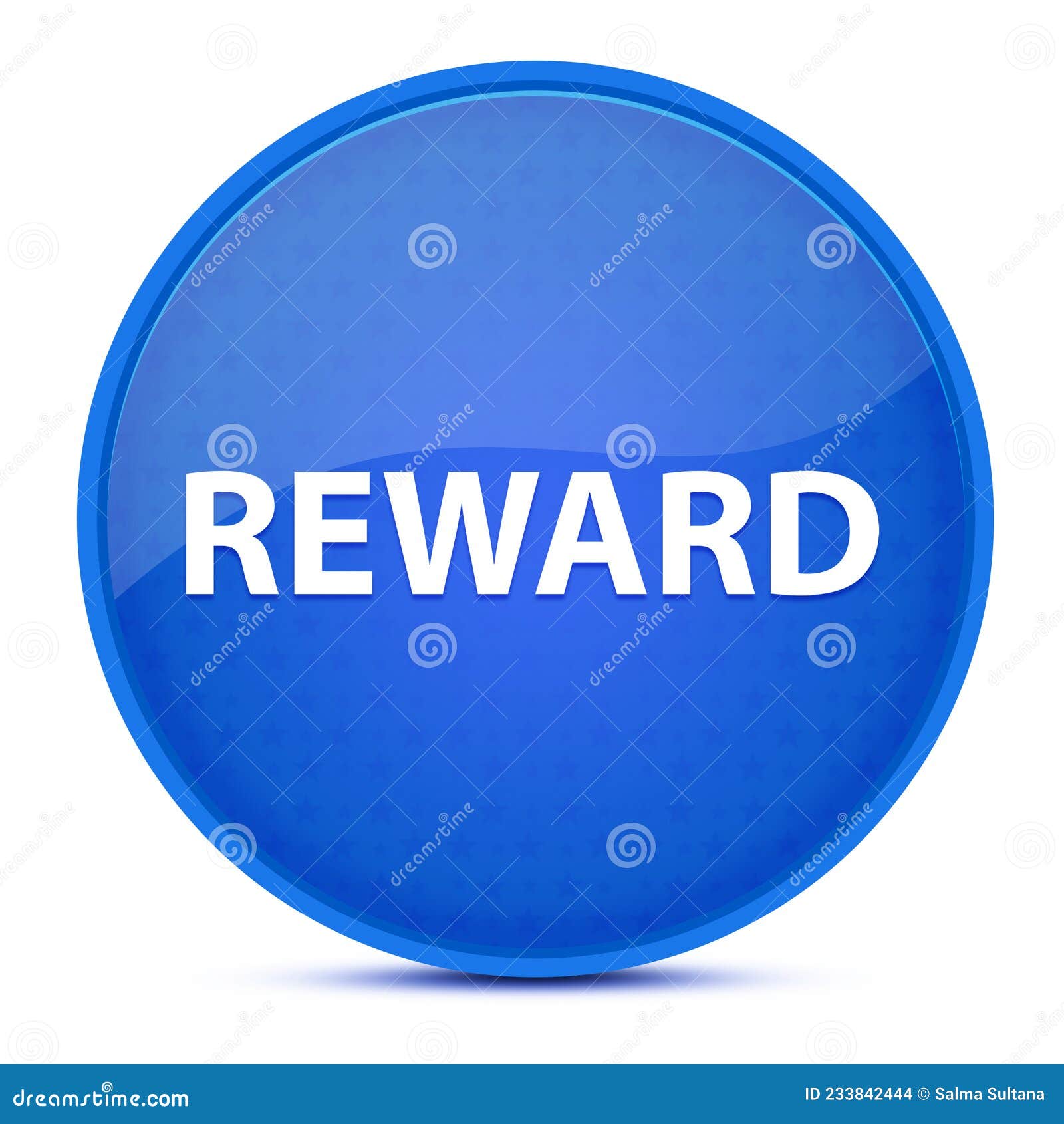 Reward Aesthetic Glossy Blue Round Button Abstract Stock Illustration ...