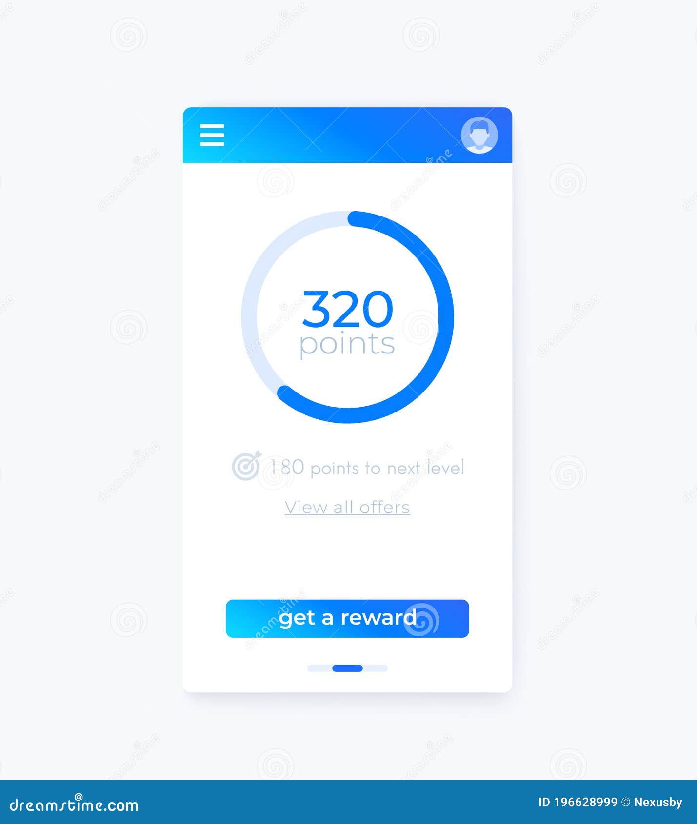 Reward App, Mobile Ui Vector Design Stock Vector - Illustration of ...