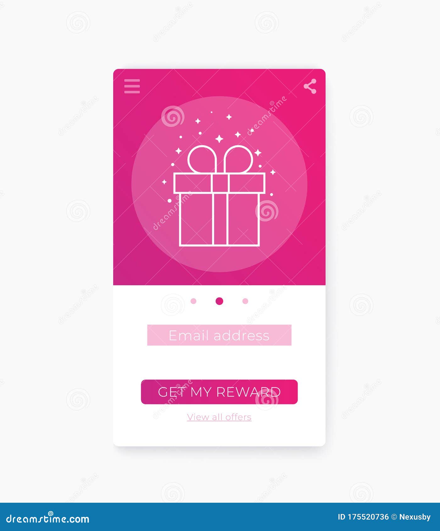 Reward App, Mobile Ui, Vector Template Stock Illustration ...