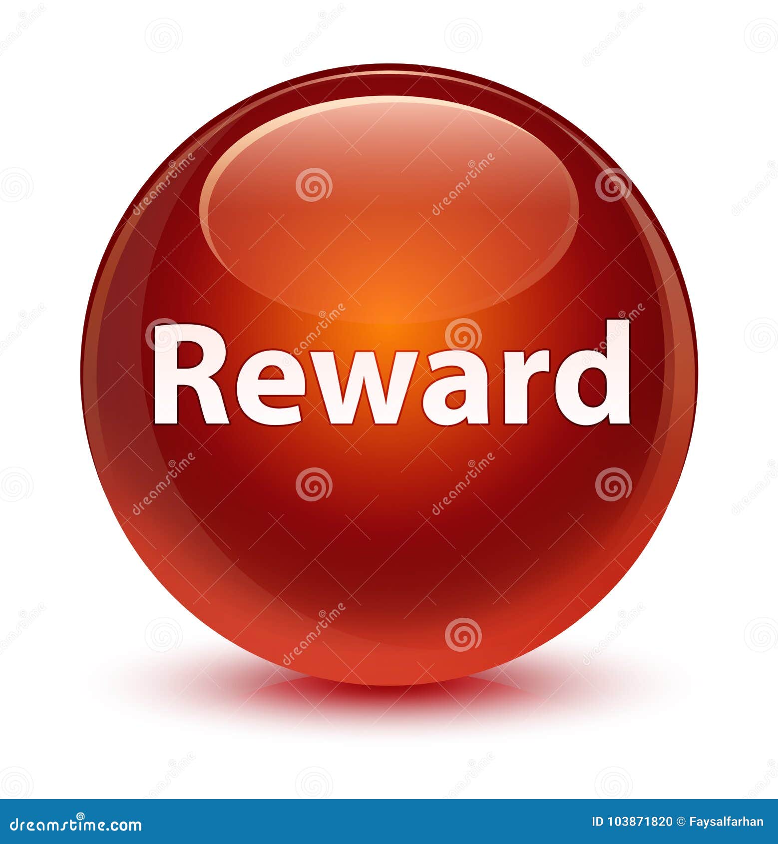 Reward Glassy Brown Round Button Stock Illustration - Illustration of ...