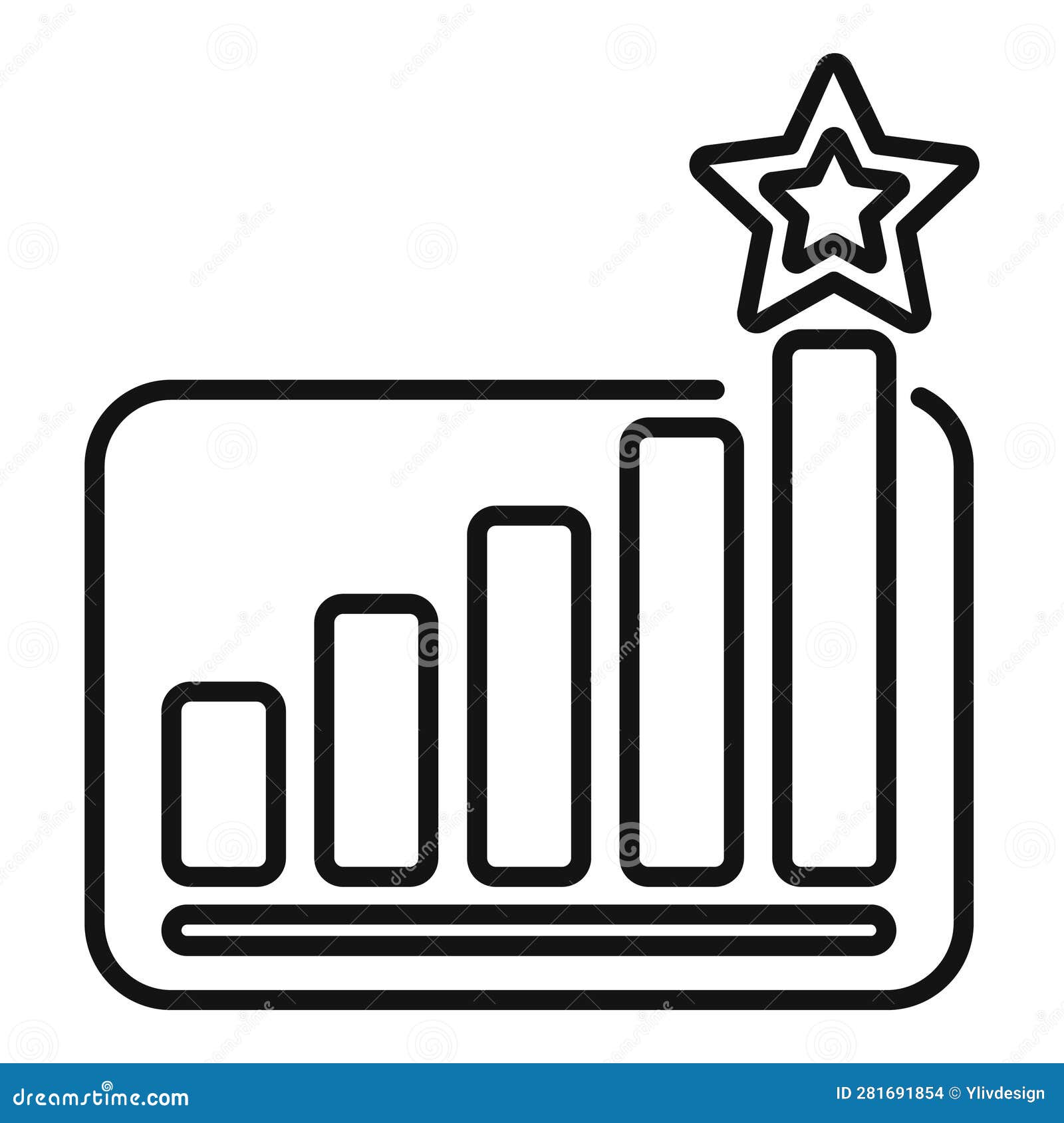 Reward Graph Icon Outline Vector. Medal Winner Stock Vector ...