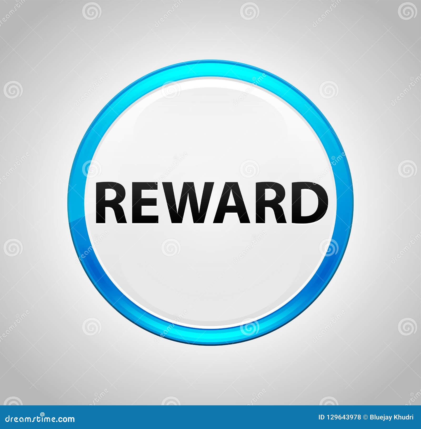 Reward Round Blue Push Button Stock Illustration - Illustration of ...