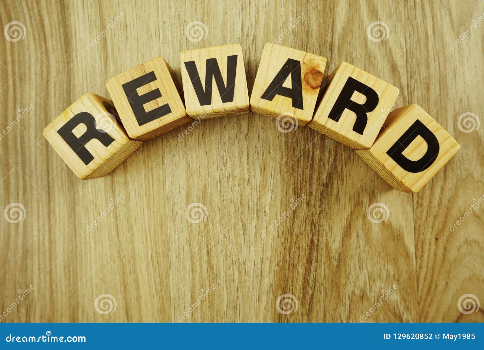Reward Letters Word Alphabet on Wooden Background Stock Photo - Image ...