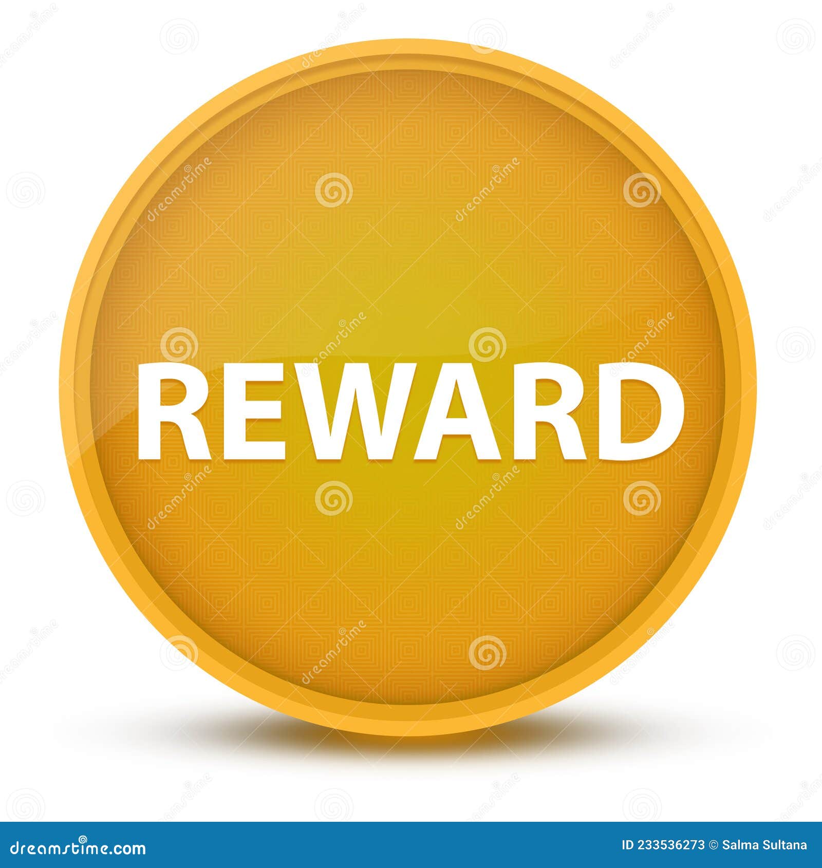 Reward Luxurious Glossy Yellow Round Button Abstract Stock Illustration ...