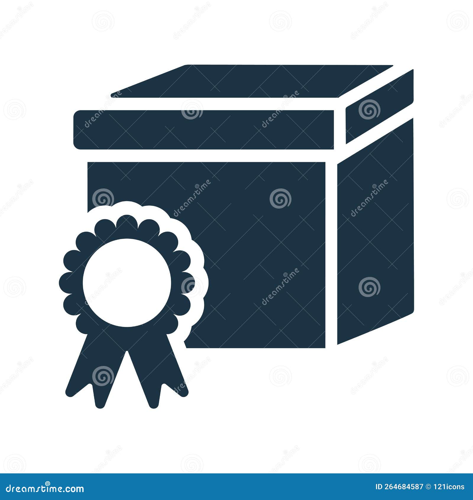 Reward, Prize Box Black Icon Stock Illustration - Illustration of ...