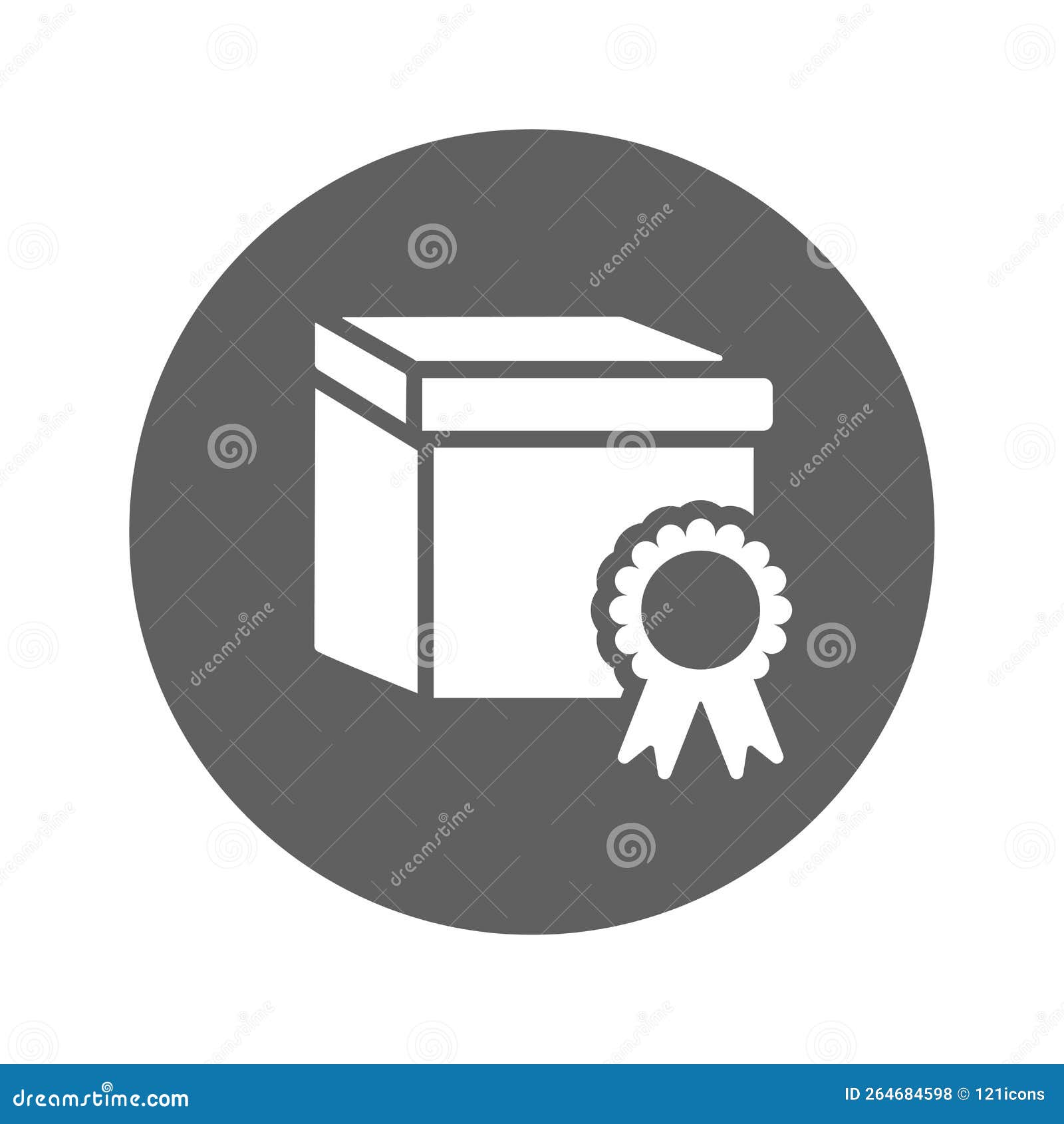 Reward, Prize Box Icon. Gray Vector Graphics Stock Illustration ...