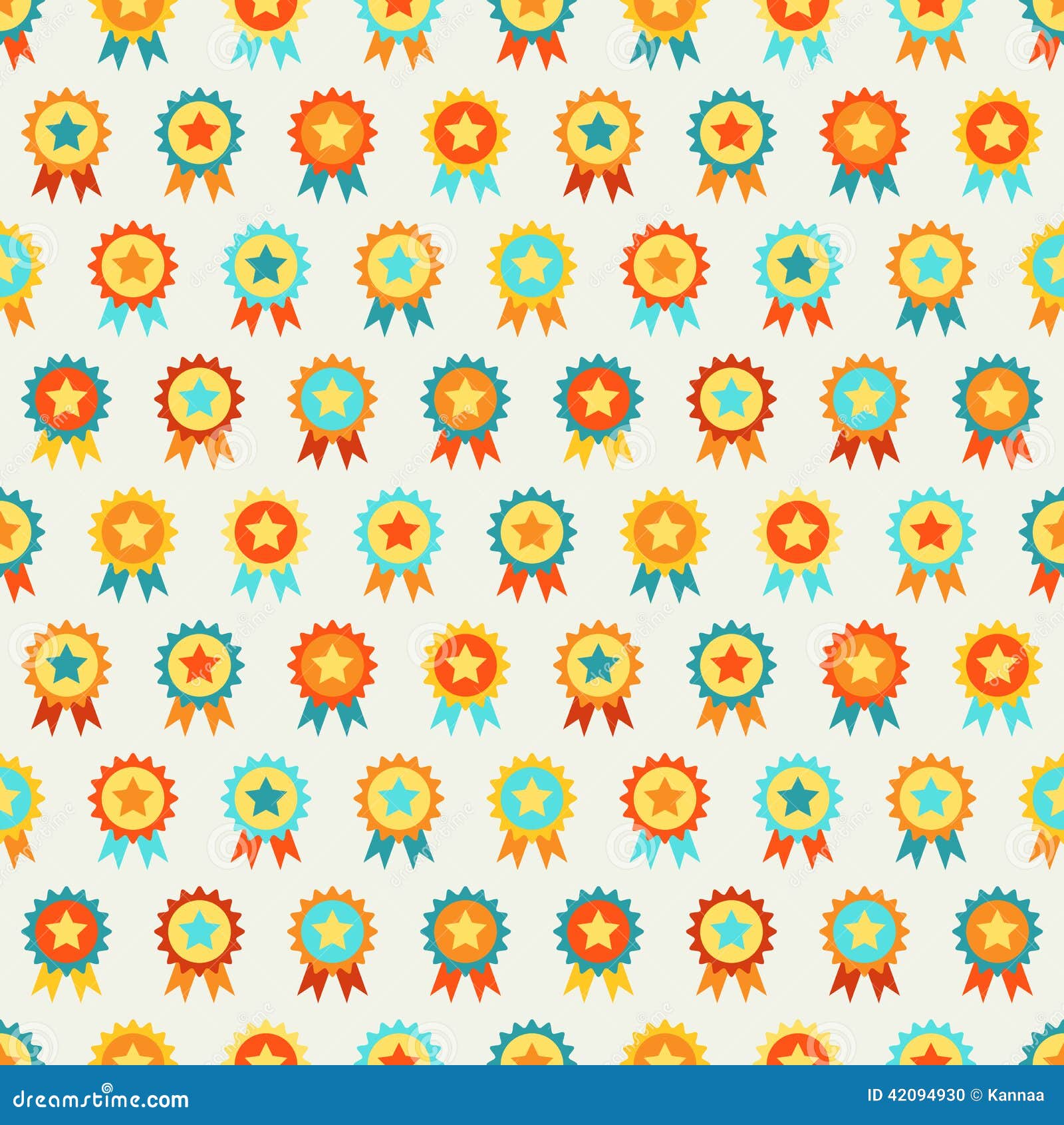 Reward Seamless Vector Pattern of Medal Stock Vector - Illustration of ...