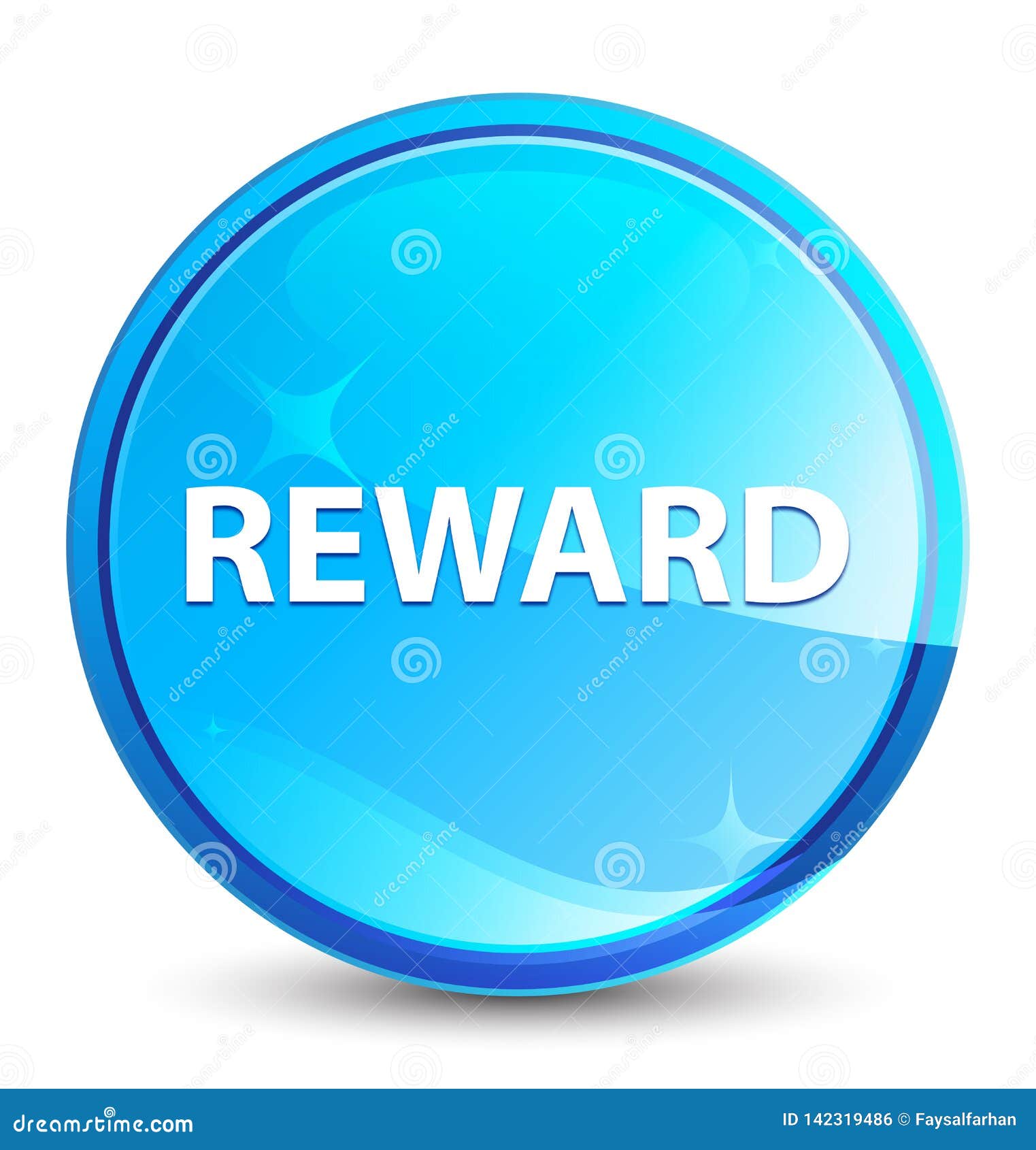 Reward Splash Natural Blue Round Button Stock Vector - Illustration of ...