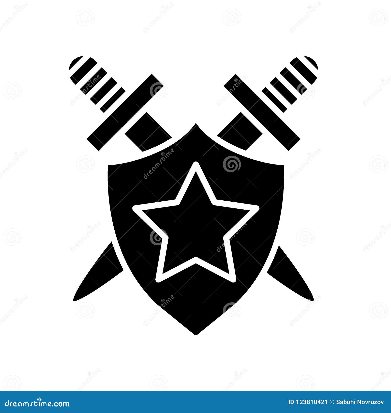Reward for Sword Fighting, Shield Solid Icon. Vector Illustration Isolated on White. Glyph Style ...