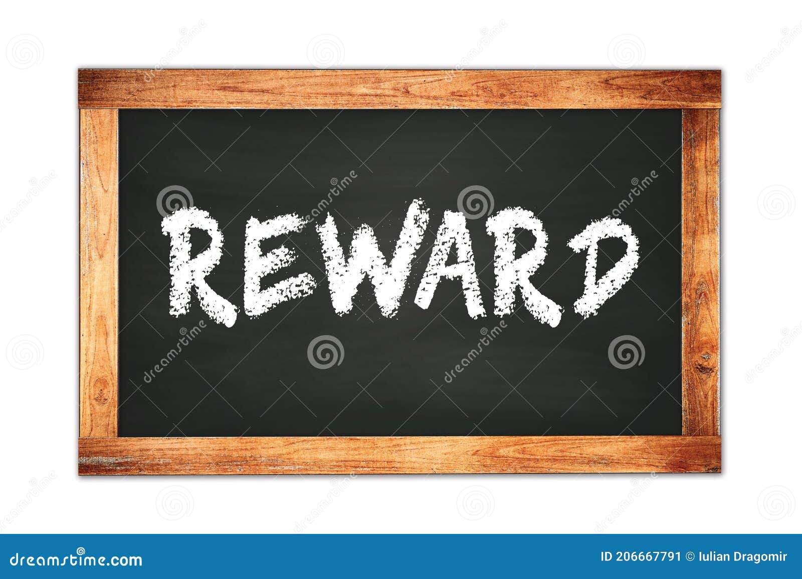 REWARD Text Written on Wooden Frame School Blackboard Stock Image ...