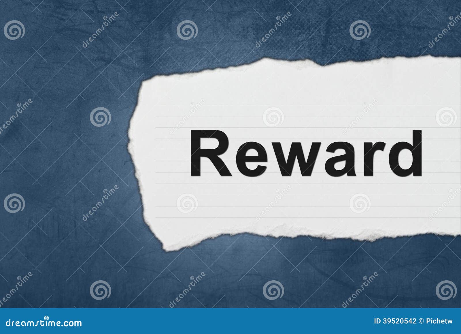 Reward with White Paper Tears Stock Photo - Image of celebration ...