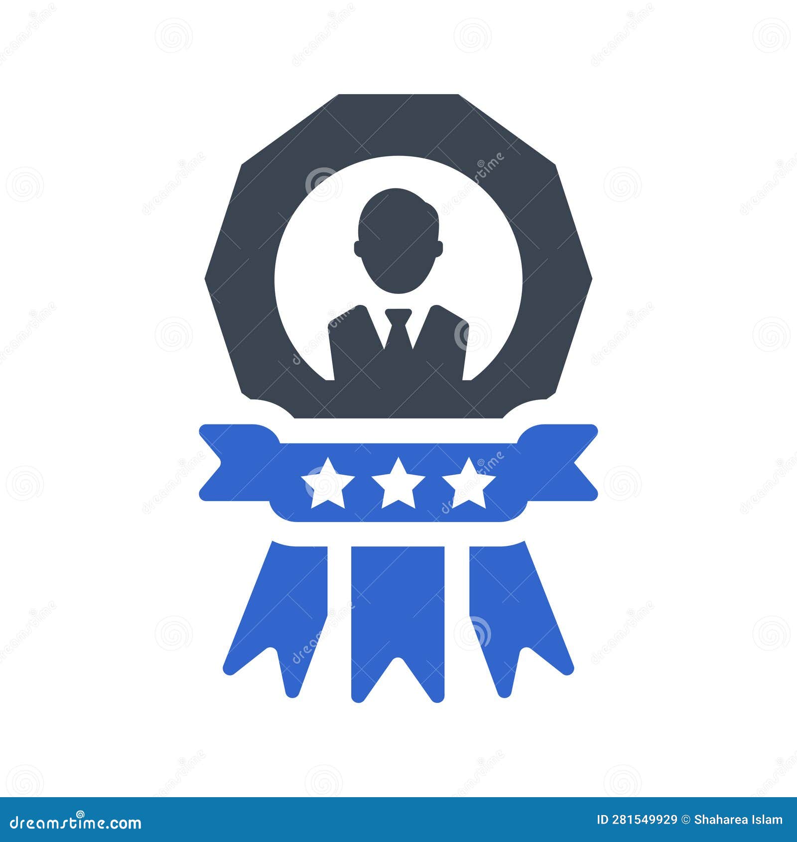 Rewarded employee icon stock vector. Illustration of degree - 281549929